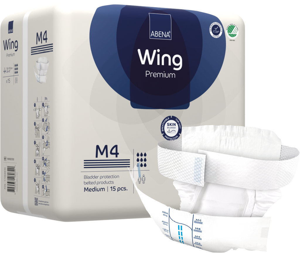 Abena Wing Premium M3 | Belted Style Incontinence Pad Medium, Heavy ...